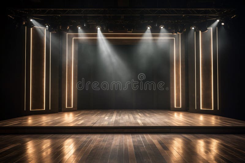 Artistic Performances Stage Light Background with Spotlight Illuminated ...