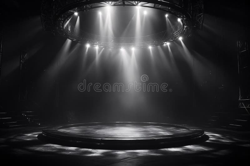 Artistic Performances Stage Light Background with Spotlight Illuminated ...