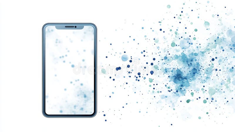 Artistic Phone with Vibrant Watercolor Splashes, a Blend of Technology ...