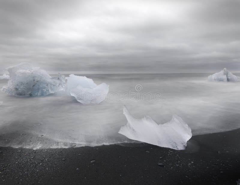 Artistic Picture of Ice Blocks by the Sea Stock Image - Image of ...