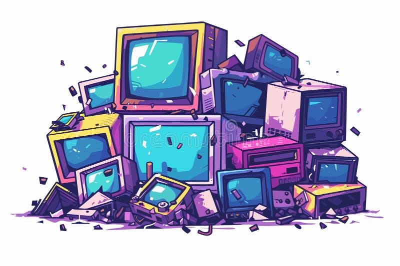 Artistic Pile of Electronic Waste Isolated Vector Style Stock Vector ...