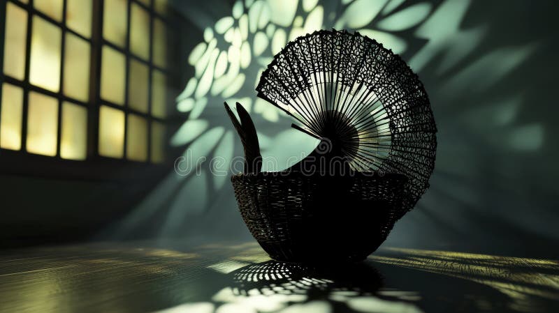 Artistic Play of Light and Shadow from a Black Fan Studio Photography ...