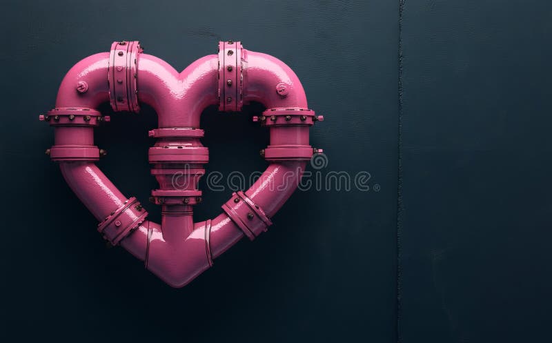 Artistic Plumbing Featuring a Heart-shaped Pipe Installation in an ...