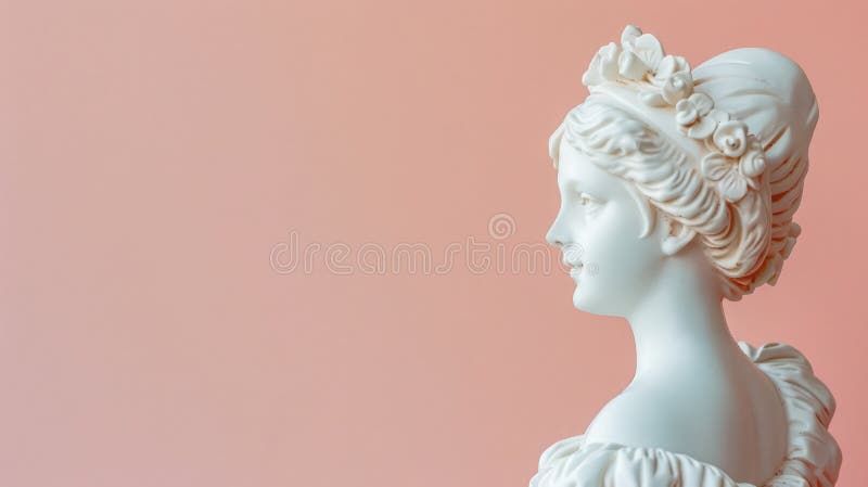 Artistic Porcelain Figurine on a Blush Background with Generous ...