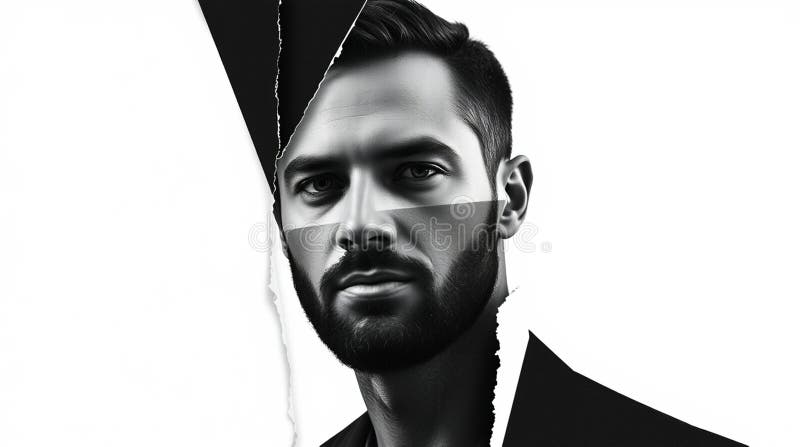 Creative Portrait of a Man with Artistic Layer Effects and Abstract ...