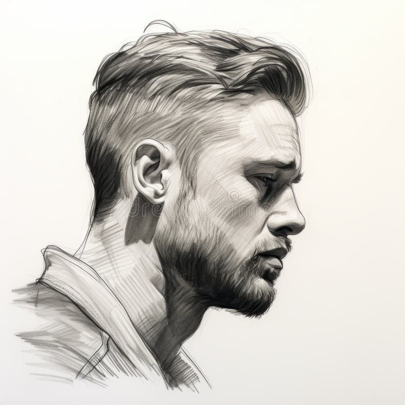 Artistic Portrait of a Man in High Resolution Stock Illustration ...