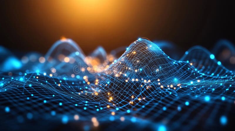 An Artistic Portrayal of Digital Waves with Illuminated Particles ...