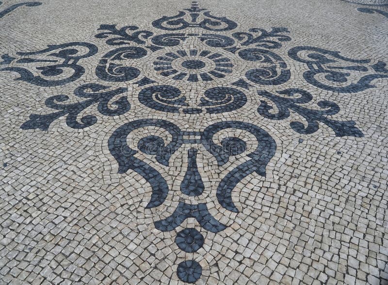 Artistic Portuguese Paving with Ornamental Patterns Stock Image - Image ...