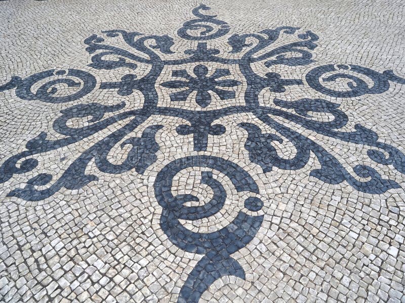Artistic Portuguese Paving with Ornamental Patterns Stock Image - Image ...