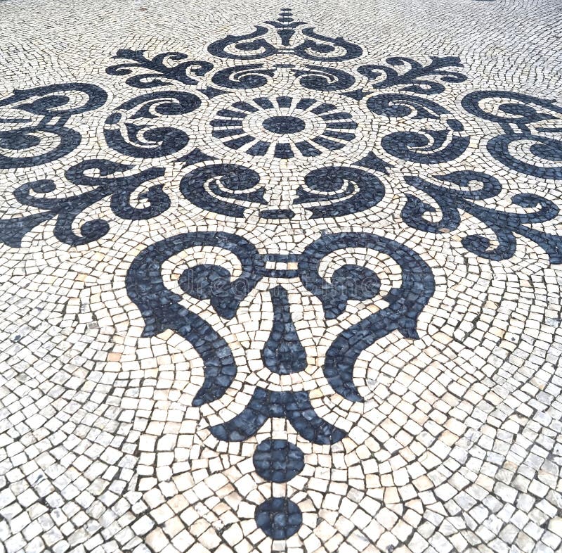Artistic Portuguese Paving with Ornamental Patterns Stock Image - Image ...