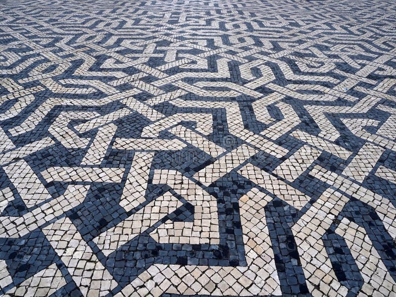 Artistic Portuguese Paving with Ornamental Patterns Stock Image - Image ...