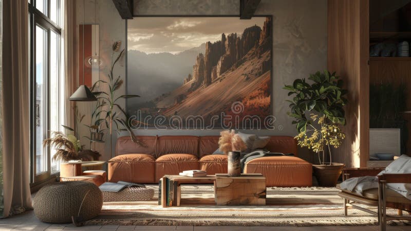 Artistic Poster Featuring Creative Interior Decor Ideas Stock ...