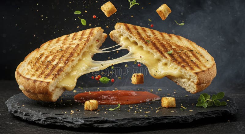 Melting Moment: a Creatively Staged Grilled Cheese Sandwich Mid-air ...