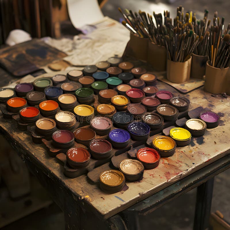 Artistic Process Paint Mixing Studio Space Visual Art Creative ...