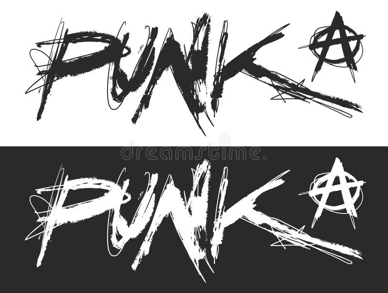 Artistic Punk Style Graphics with Anarchy Symbol Stock Illustration ...