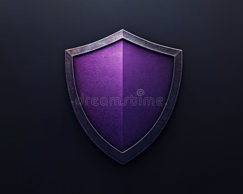 Artistic Purple Shields Denoting Safety and Security Displayed on a ...