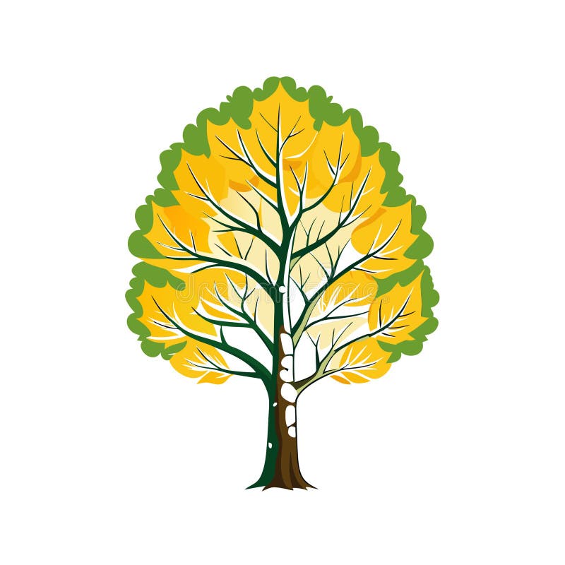 Artistic Quaking Aspen Tree Illustration Stock Photo - Illustration of ...