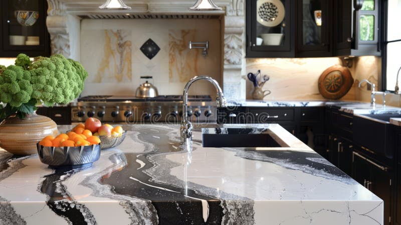 Artistic Quartz Countertop for Modern Homes Stock Illustration ...