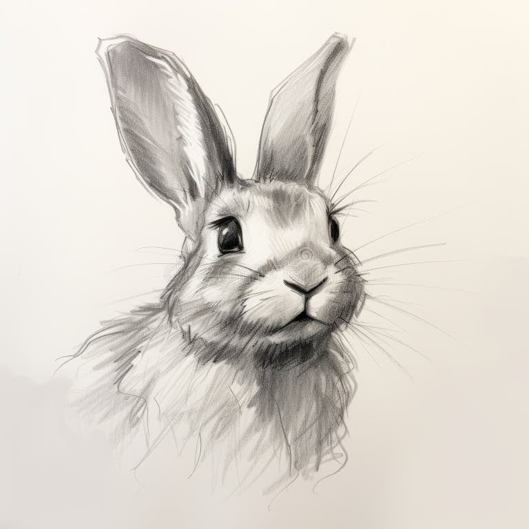 Artistic Rabbit Pencil Sketch with Unique Filter Effects and Brushwork ...