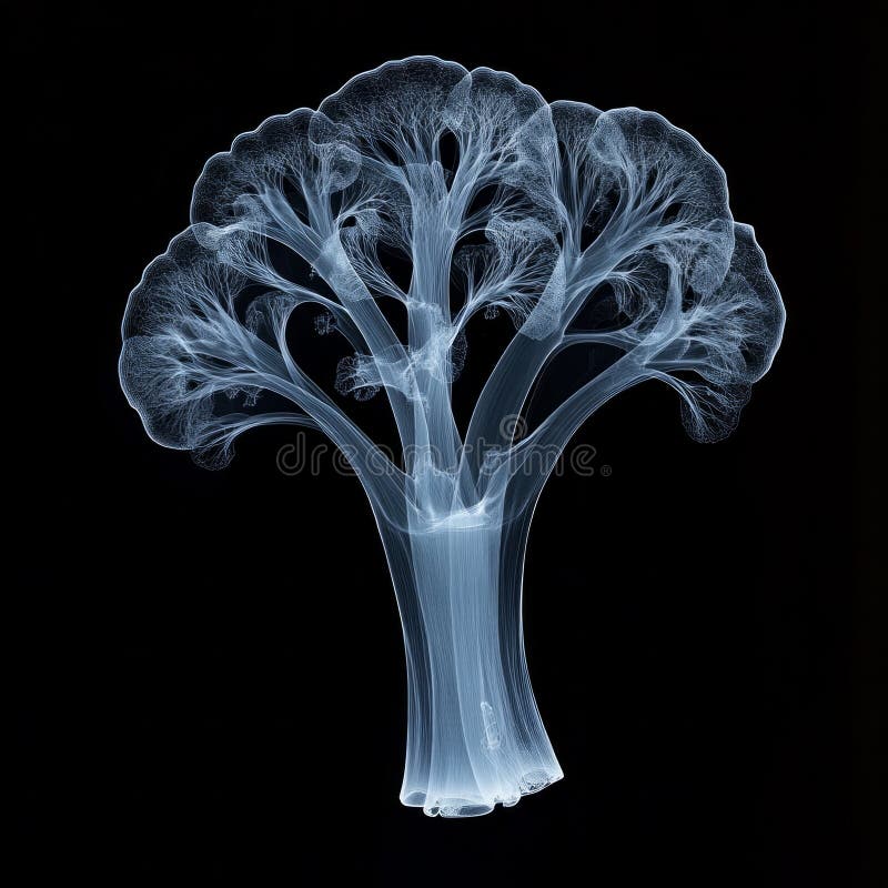 Artistic X-ray of Broccoli Revealing Intricate Tree-like Structure ...