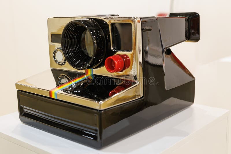 Artistic Recreation of Vintage Polaroid Camera in Glossy Plastic Stock ...