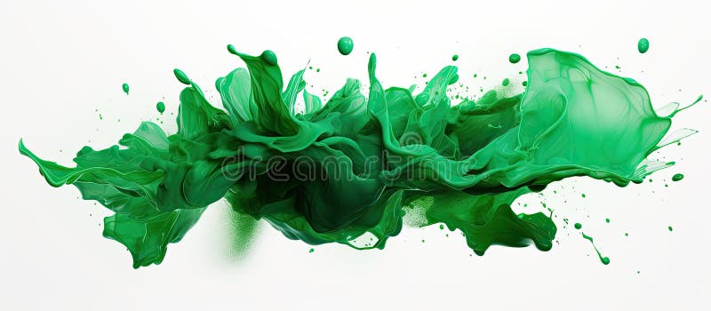 Artistic Rectangle of Green Liquid Resembling Grass on a White Canvas ...