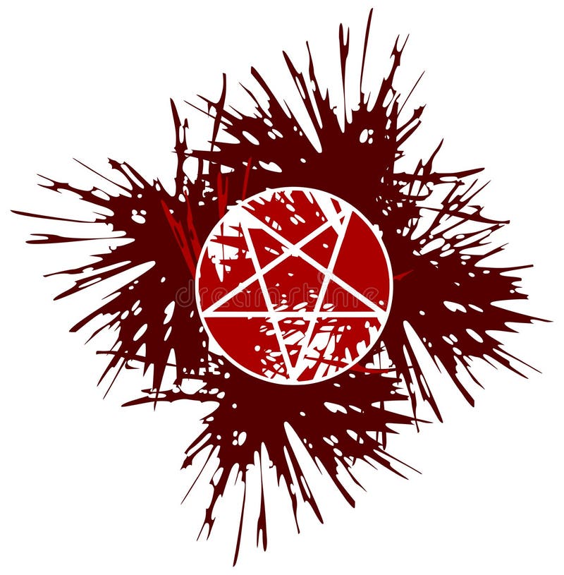 Artistic Red Pentacle Made with Spots Isolated Stock Illustration ...