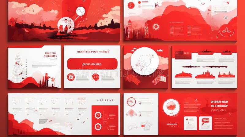 Artistic Red Presentation Template Stock Illustration - Illustration of ...