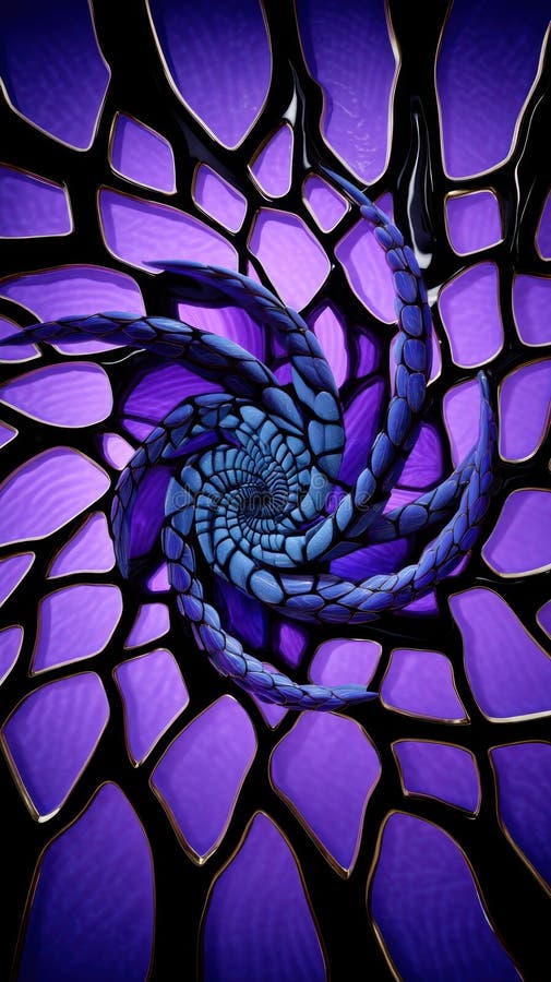 Artistic Render of a Segmented Blue Spiral Form with a Backdrop of ...