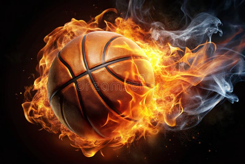 Basketball on Fire Artwork. a Dynamic Artwork of a Basketball Engulfed ...