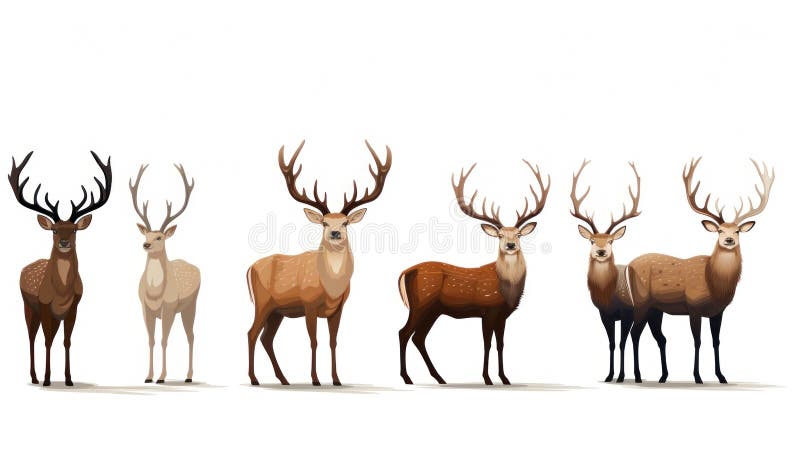Illustration of a Gradient of Deer Evolution Stock Illustration ...