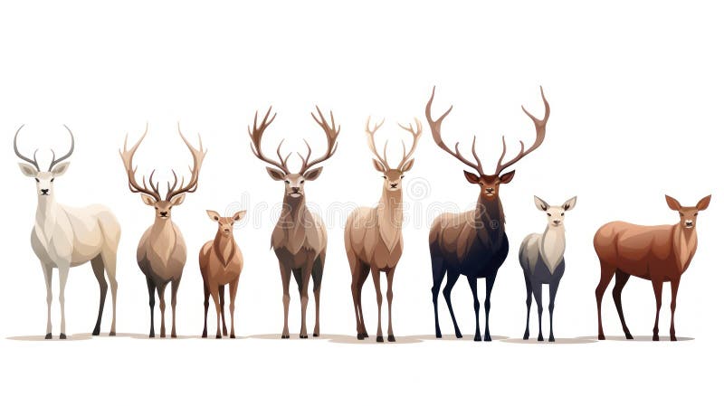 Illustration of a Gradient of Deer Evolution Stock Illustration ...