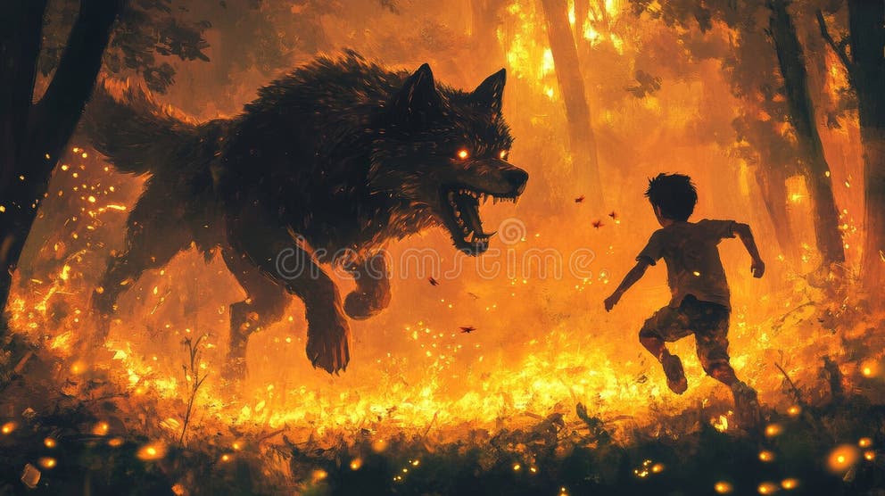 An Artistic Rendering in Digital Format of a Man and His Legendary Wolf ...