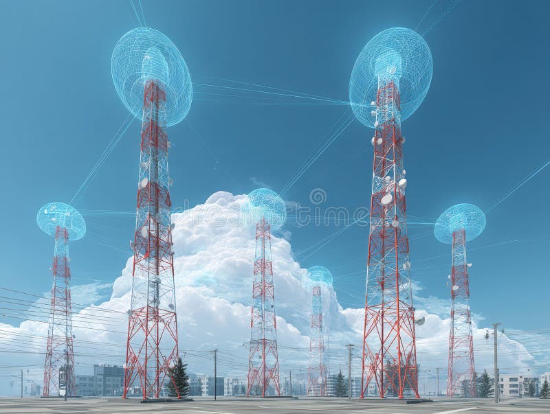 Artistic Rendering of a Futuristic Network Infrastructure, Represented ...