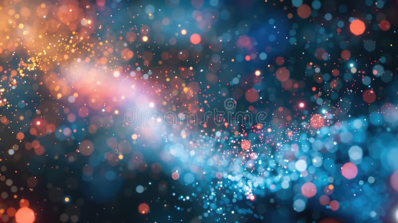 Artistic Rendering of Glowing Blue and Orange Particles Floating in a ...