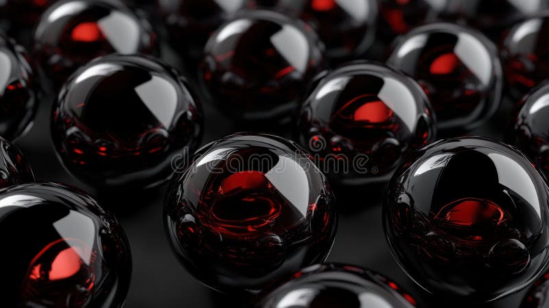 Artistic Rendering of Interconnected Glowing Fluid Balls on a Black ...