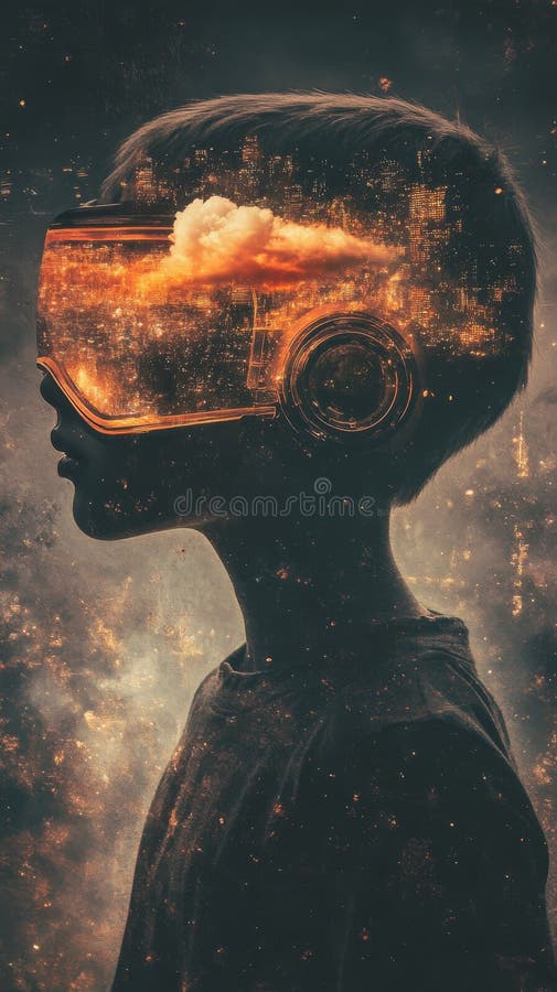 An Artistic Rendering of a Pilot S Silhouette, Enhanced with Futuristic ...