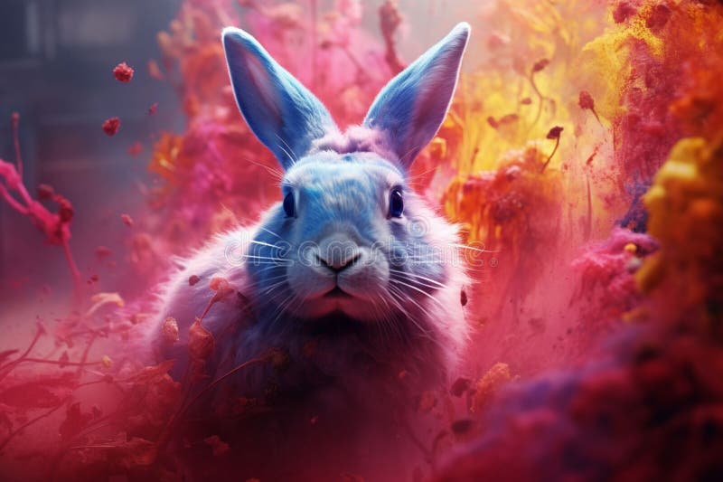 Artistic Rendering of a Rabbit with a Painterly Stock Illustration ...