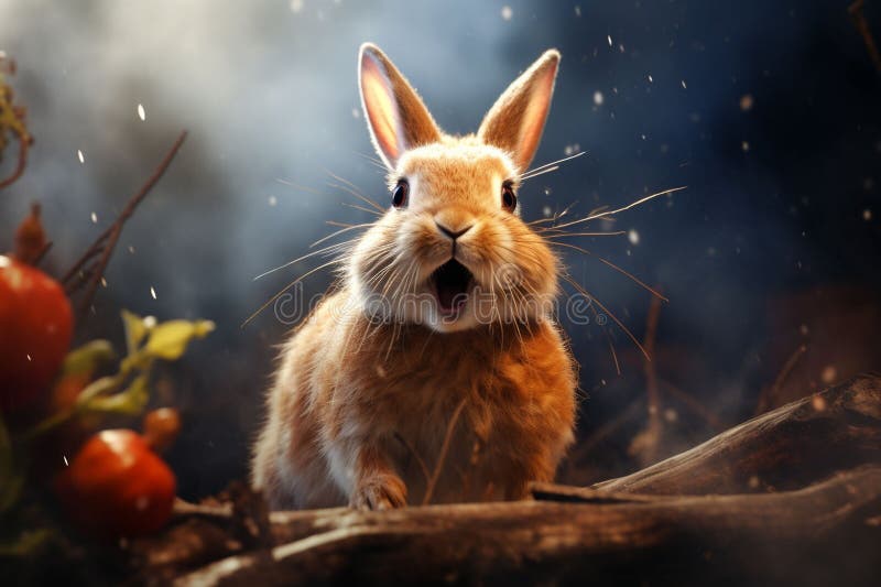 Artistic Rendering of a Rabbit with a Painterly Stock Illustration ...