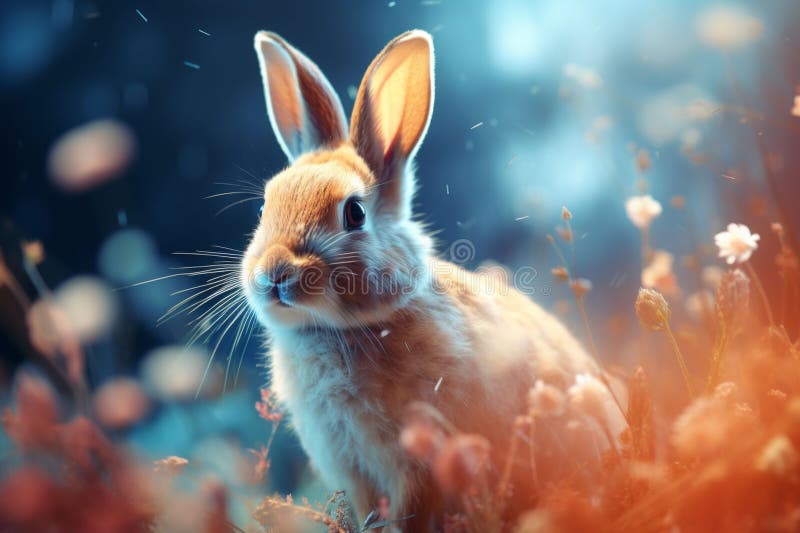 Artistic Rendering of a Rabbit with a Painterly Stock Illustration ...