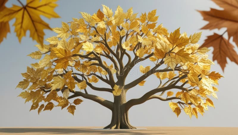 Artistic Rendering of a Tree with Golden Leaves Representing Diverse ...