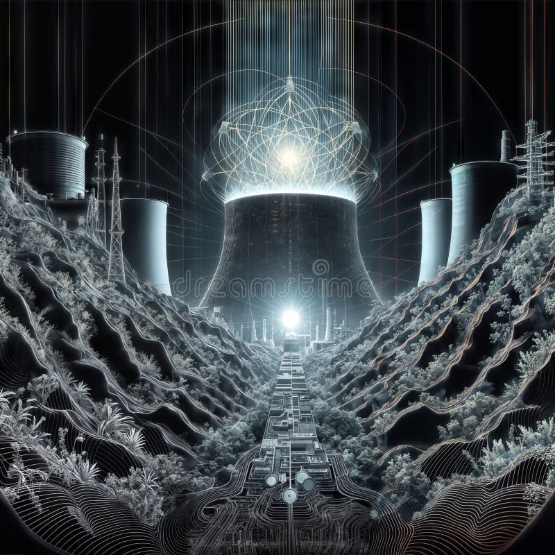 Nuclear Power Plant in Futuristic Style. 3d Rendering, 3d Illustration ...