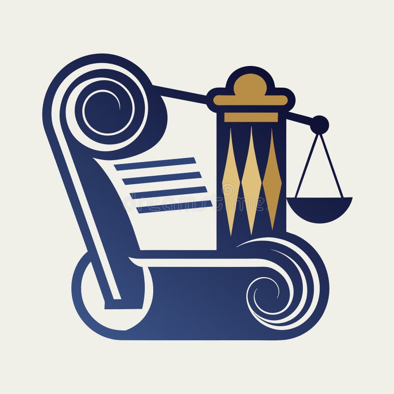 An Artistic Rendition of a Legal Document Scroll with Scales of Justice ...