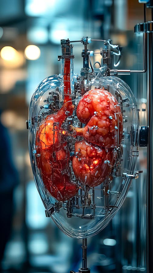 Artistic Representation of Artificial Organs Highlighting Intricate ...