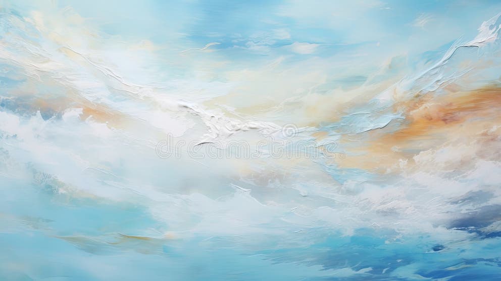Abstract Painting of Sky with Blue Abstract Clouds Stock Illustration ...