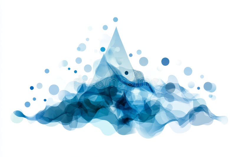 Artistic Representation of Blue Abstract Mountain Landscape with ...