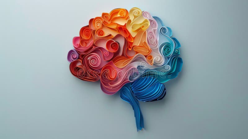 Vibrant 3D Paper Brain Symbolizing Creative Thinking and Innovation ...