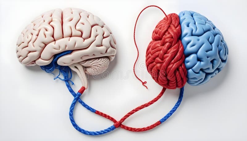 Artistic Representation of Brain Hemispheres Connected by Visual Neural ...