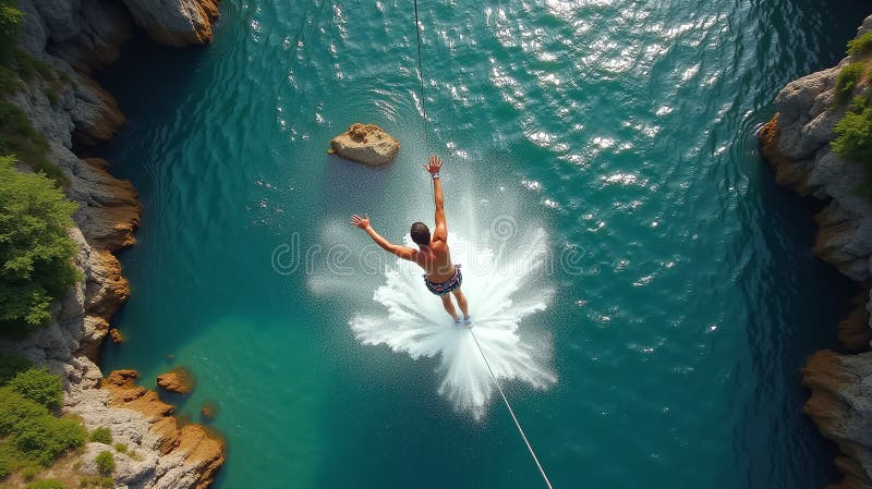 Gravity Defied: the Thrilling Descent of Bungee Jumping Stock ...