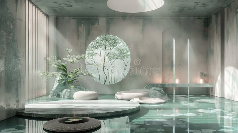 Artistic Representation of a Calming Spa Environment with Abstract ...